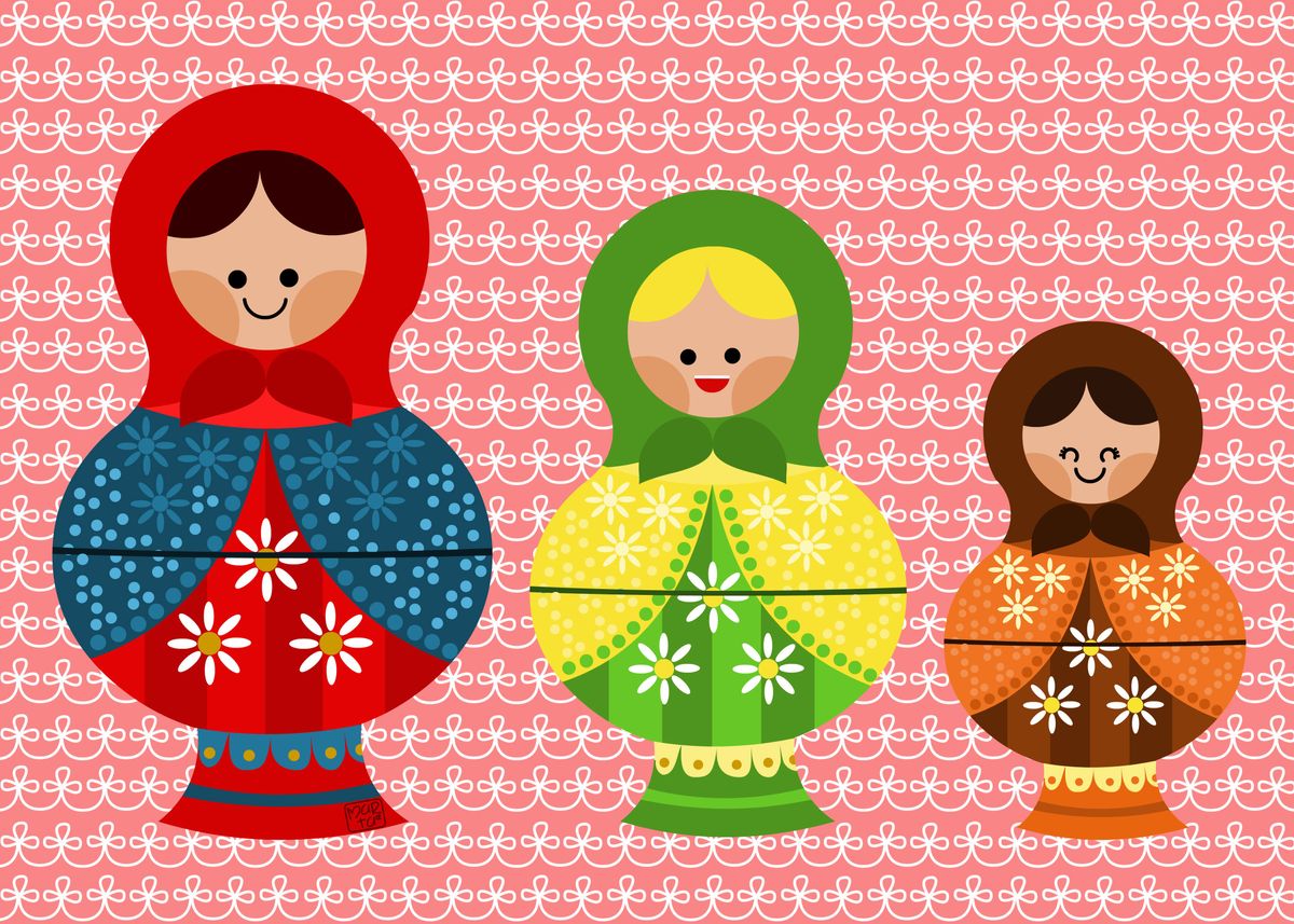 'Matrioskas 1' Poster, picture, metal print, paint by Losdibujosde ...