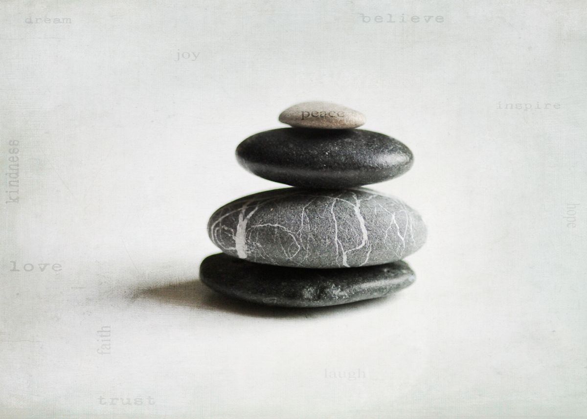 'stacked balancing rocks' Poster, picture, metal print, paint by Sylvia ...