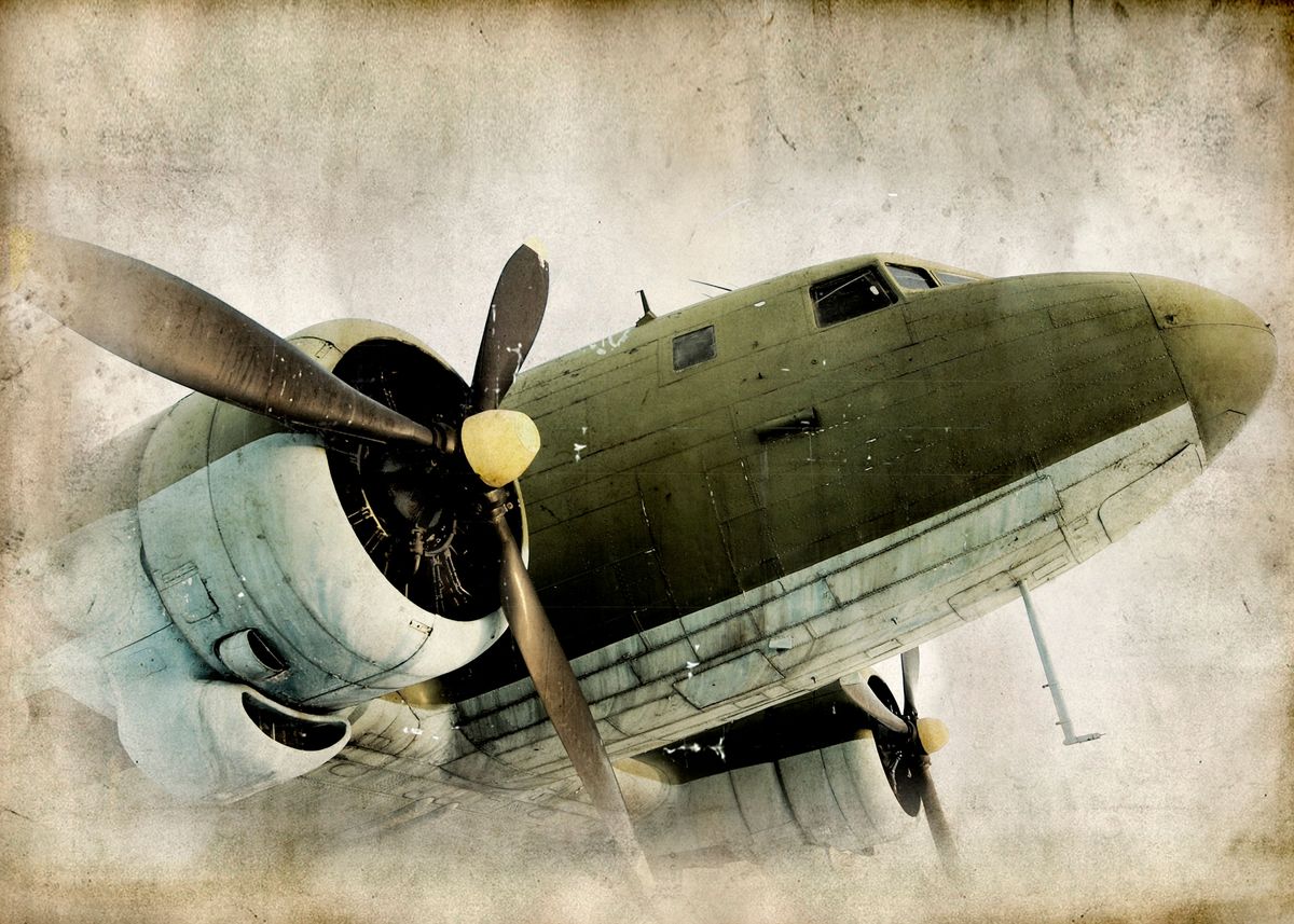 'vintage DC 3 airplane' Poster, picture, metal print, paint by ivo ...