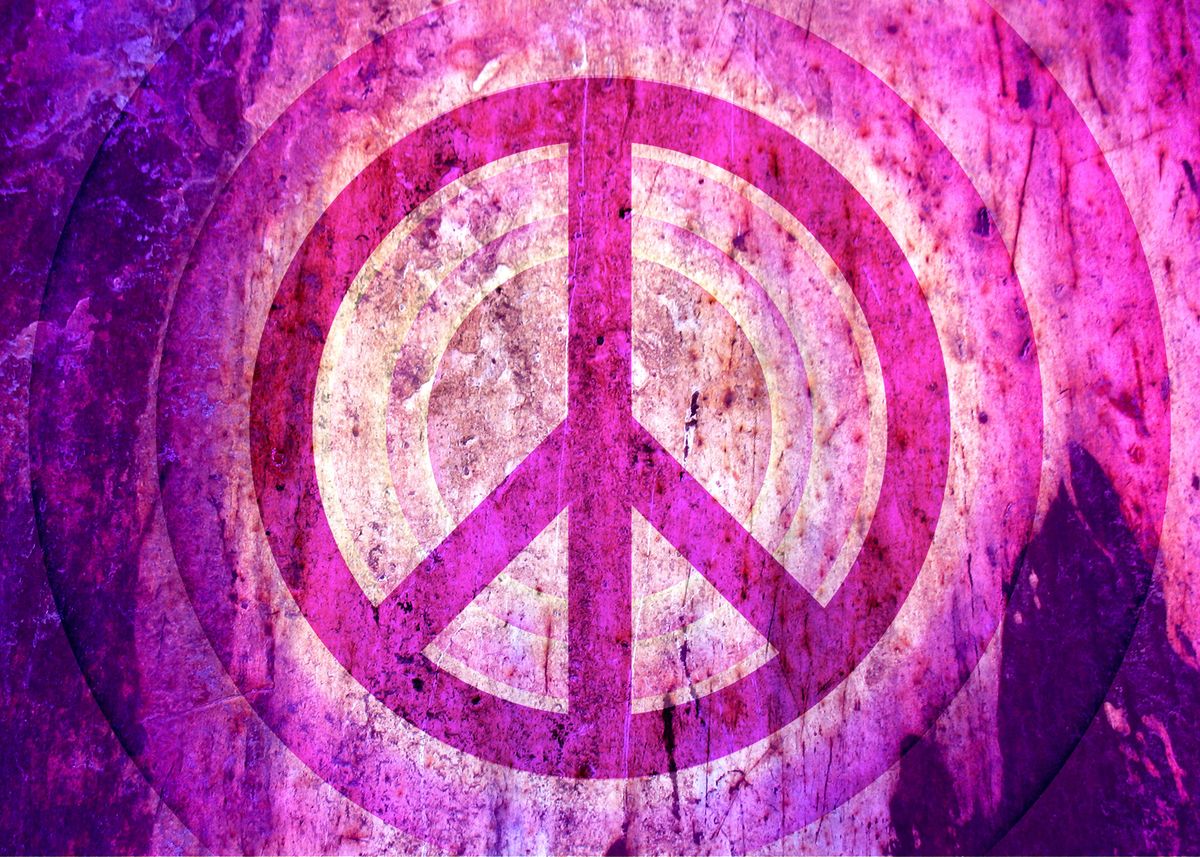 'Peace Sign - Grunge Texture with Scratches - I hope you ... ' Poster ...