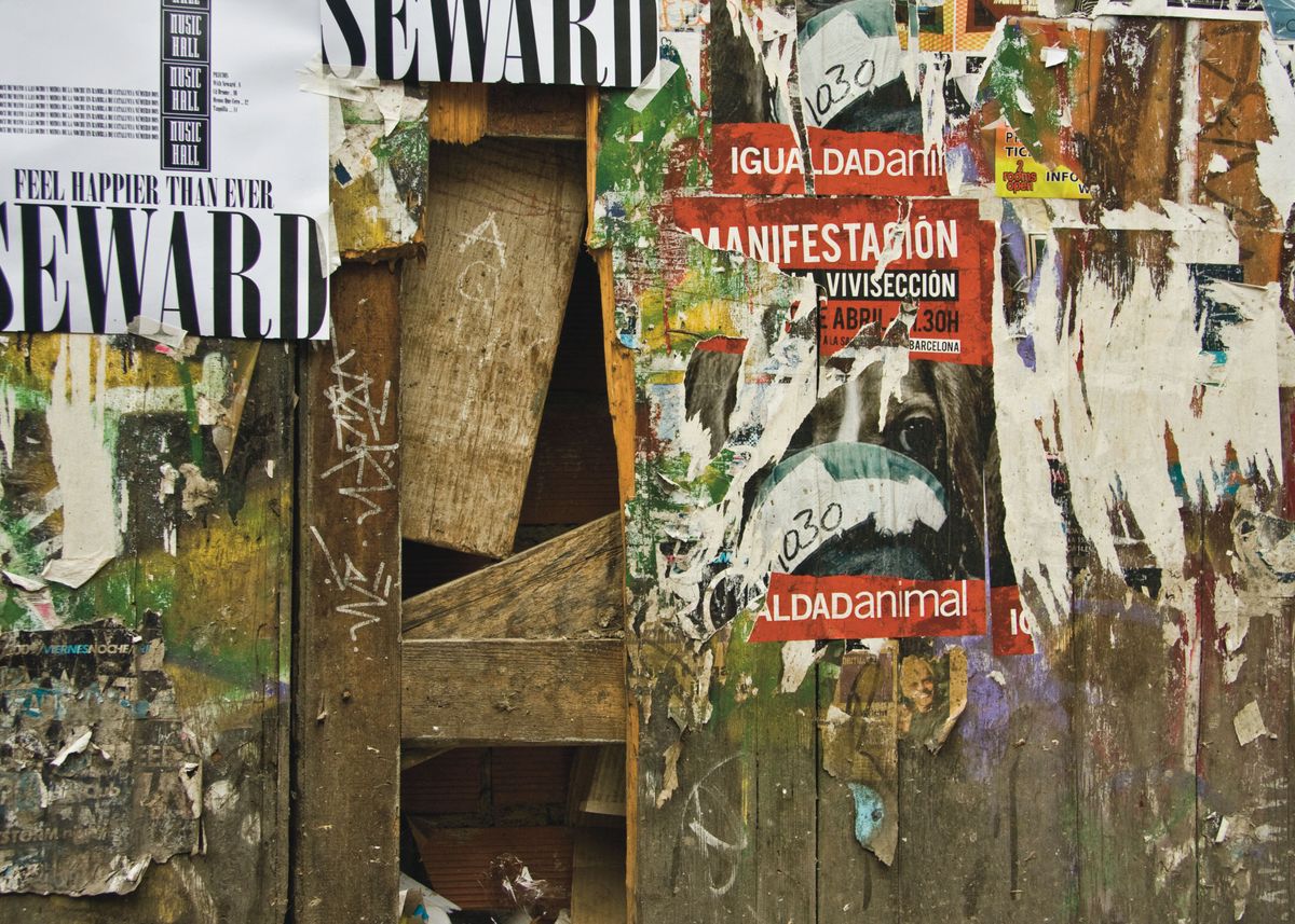 'Wall of ads' Poster, picture, metal print, paint by JosepM Llovera ...