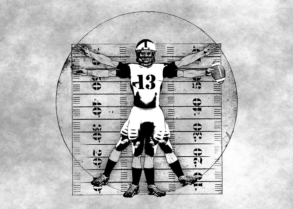 'Vitruvian Baseball Player (B/W Tones)' Poster, picture, metal print ...