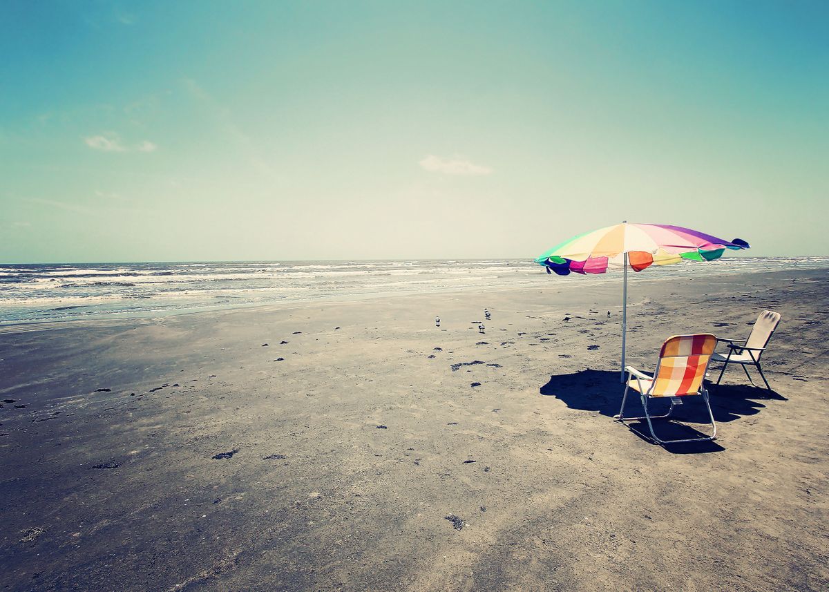 'Beach Day' Poster, picture, metal print, paint by Trish Mistric | Displate