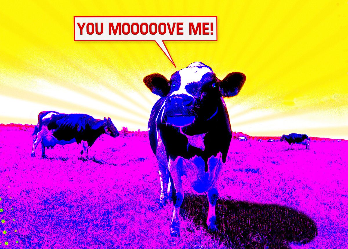 'Psychedelic Cows' Poster, picture, metal print, paint by Peter A Gross ...