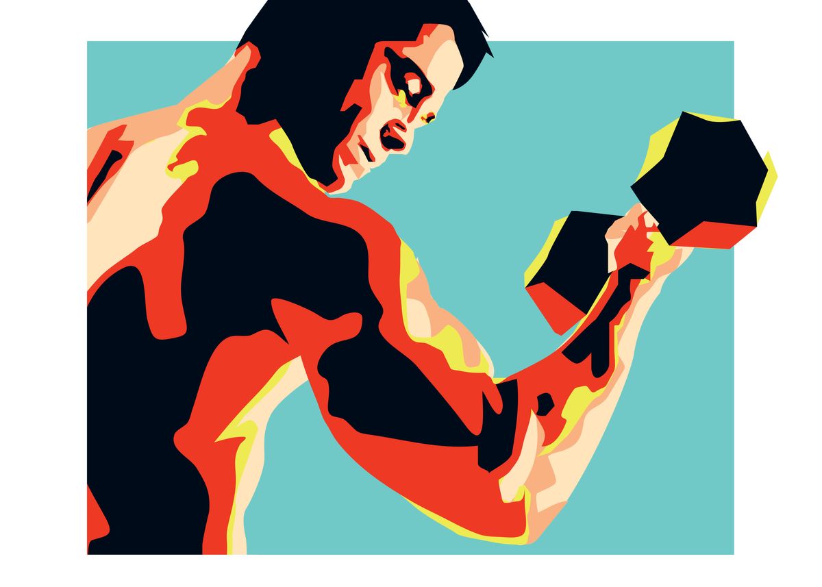 'Pumping Iron' Poster, picture, metal print, paint by Wendy Butcher ...