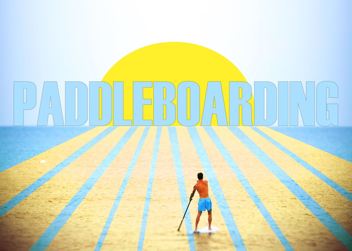 'Paddleboarding' Poster, picture, metal print, paint by Fab DP | Displate