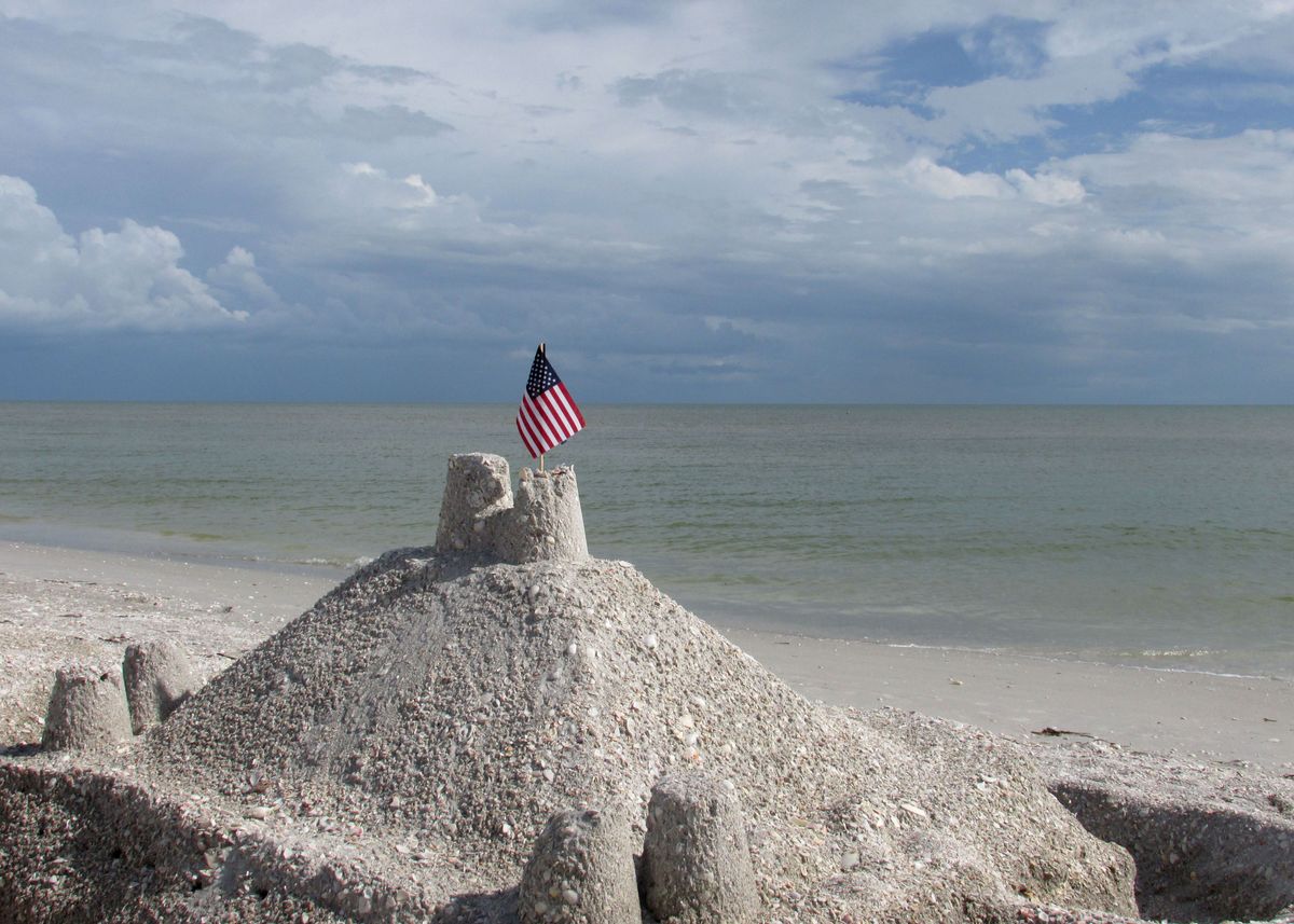 'Sandcastle' Poster, picture, metal print, paint by Rosie Brown | Displate