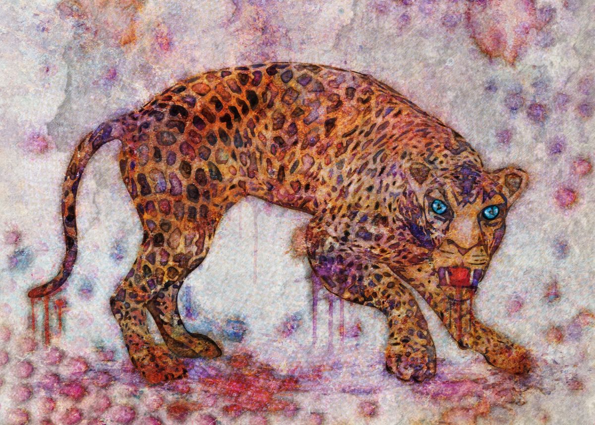 'leopard splash' Poster, picture, metal print, paint by Ancello ...