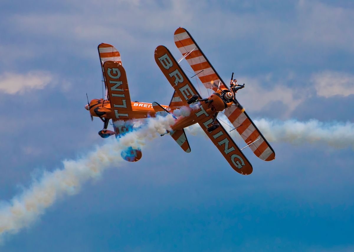 'Barnstorming Wingwalkers above Stearman Biplanes' Poster by Chris Lord ...