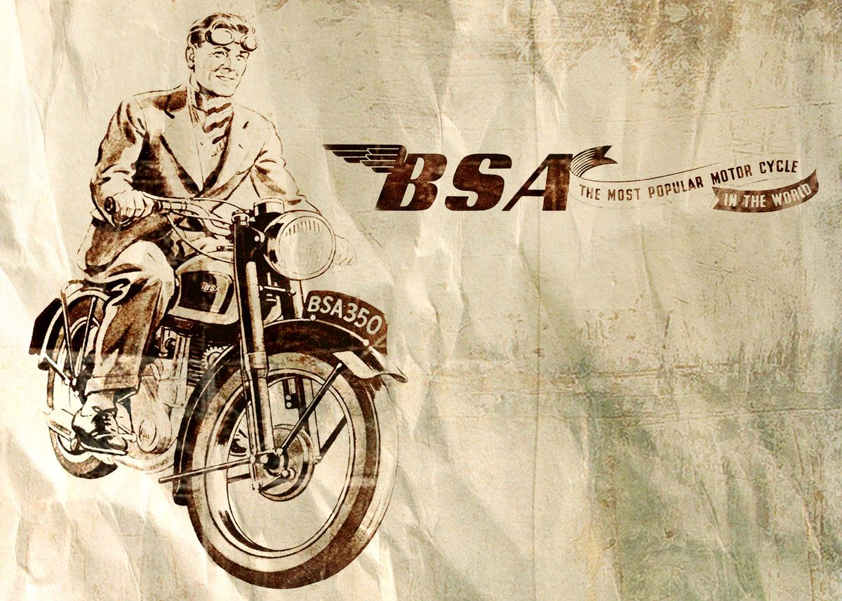 'BSA Motorcycles' Poster by Fernando Vieira | Displate