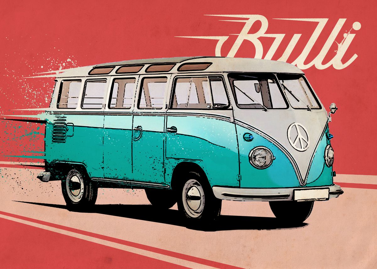 'bulli' Poster, picture, metal print, paint by Eden Design | Displate