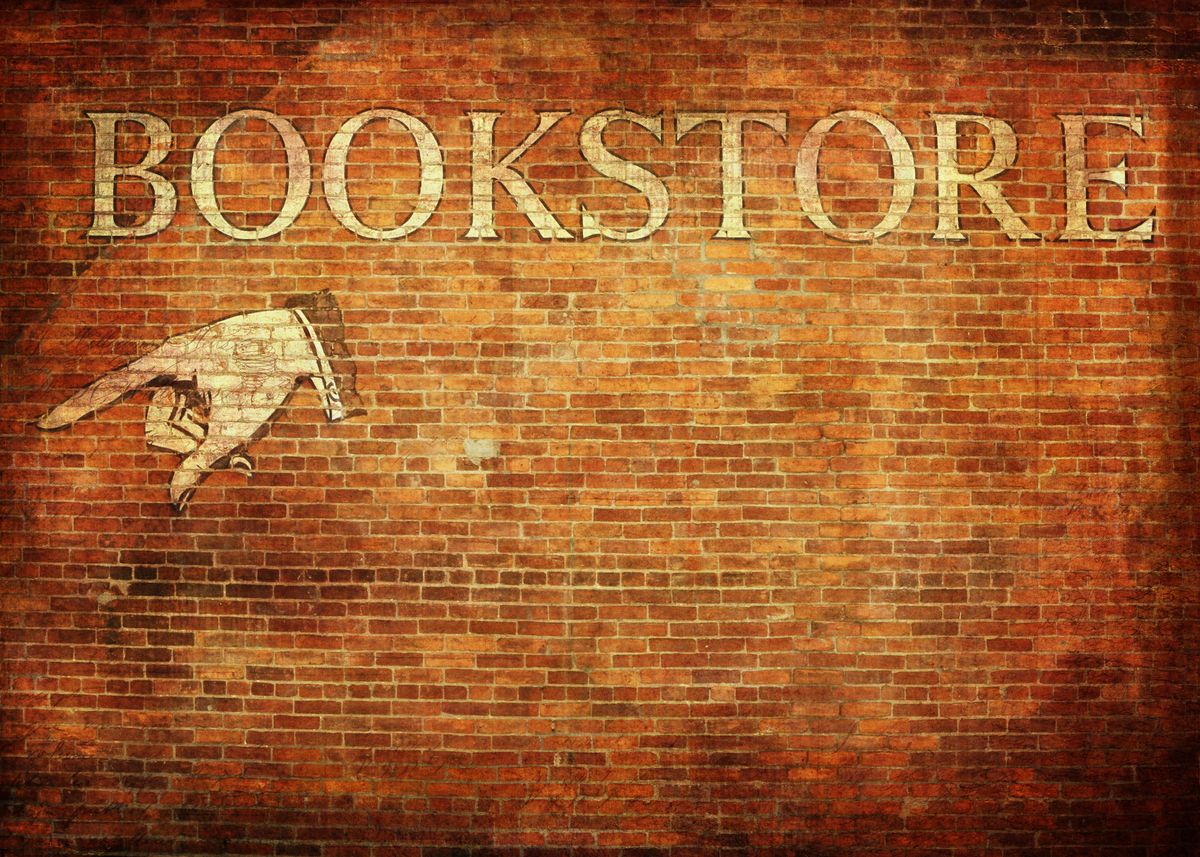 'Bookstore Sign on Brick' Poster, picture, metal print, paint by Brooke ...