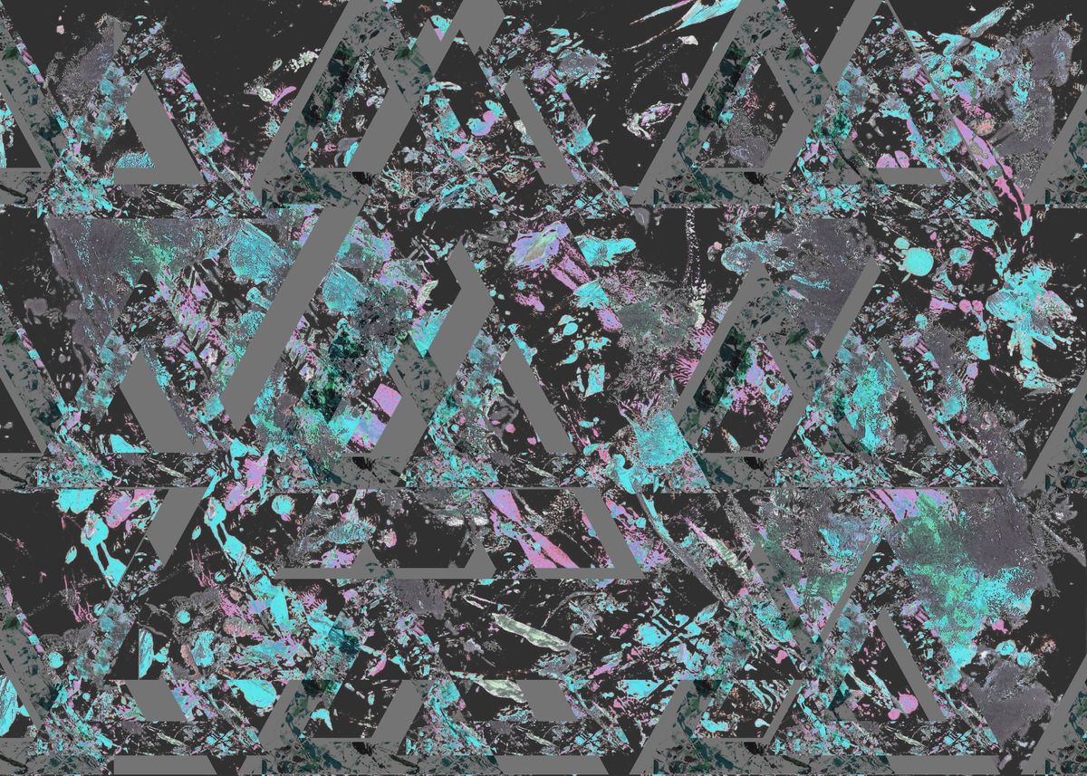 'TRI-ANGLES blue BY GASPONCE ' Poster by gasponce art | Displate