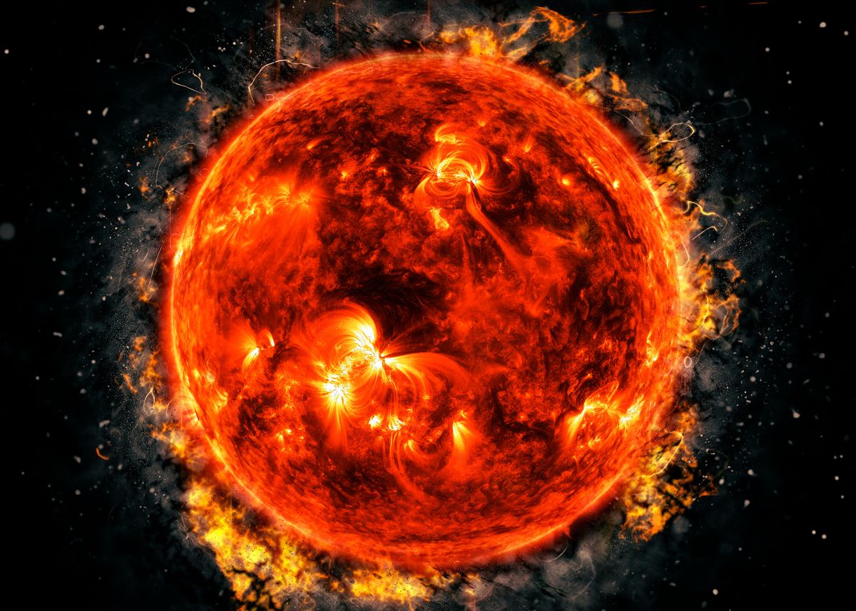 'Sun Under Fire' Poster by Olivier Sohy | Displate