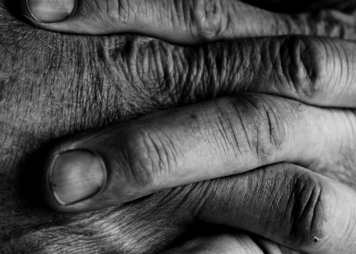 'Fingers The hands of a working man relaxed and contente ... ' Poster ...