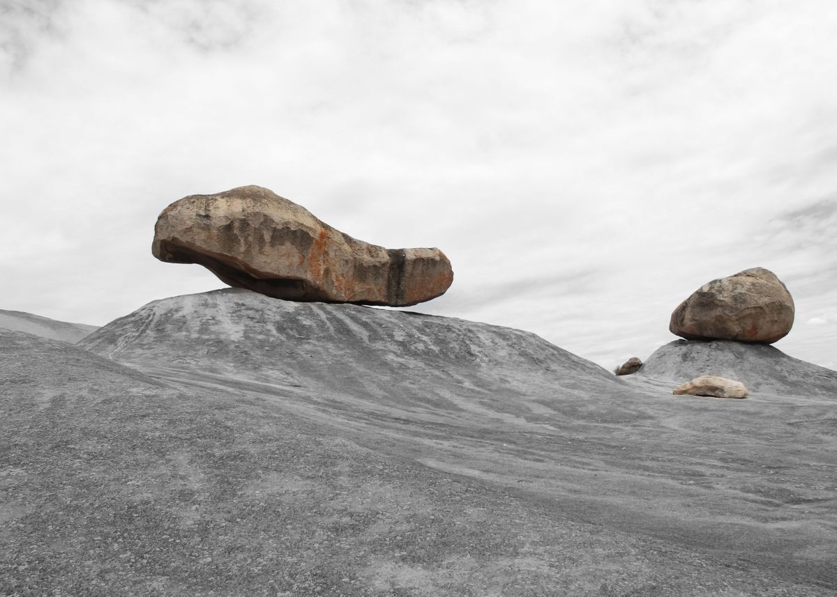 'Balancing boulders' Poster, picture, metal print, paint by Nick von ...