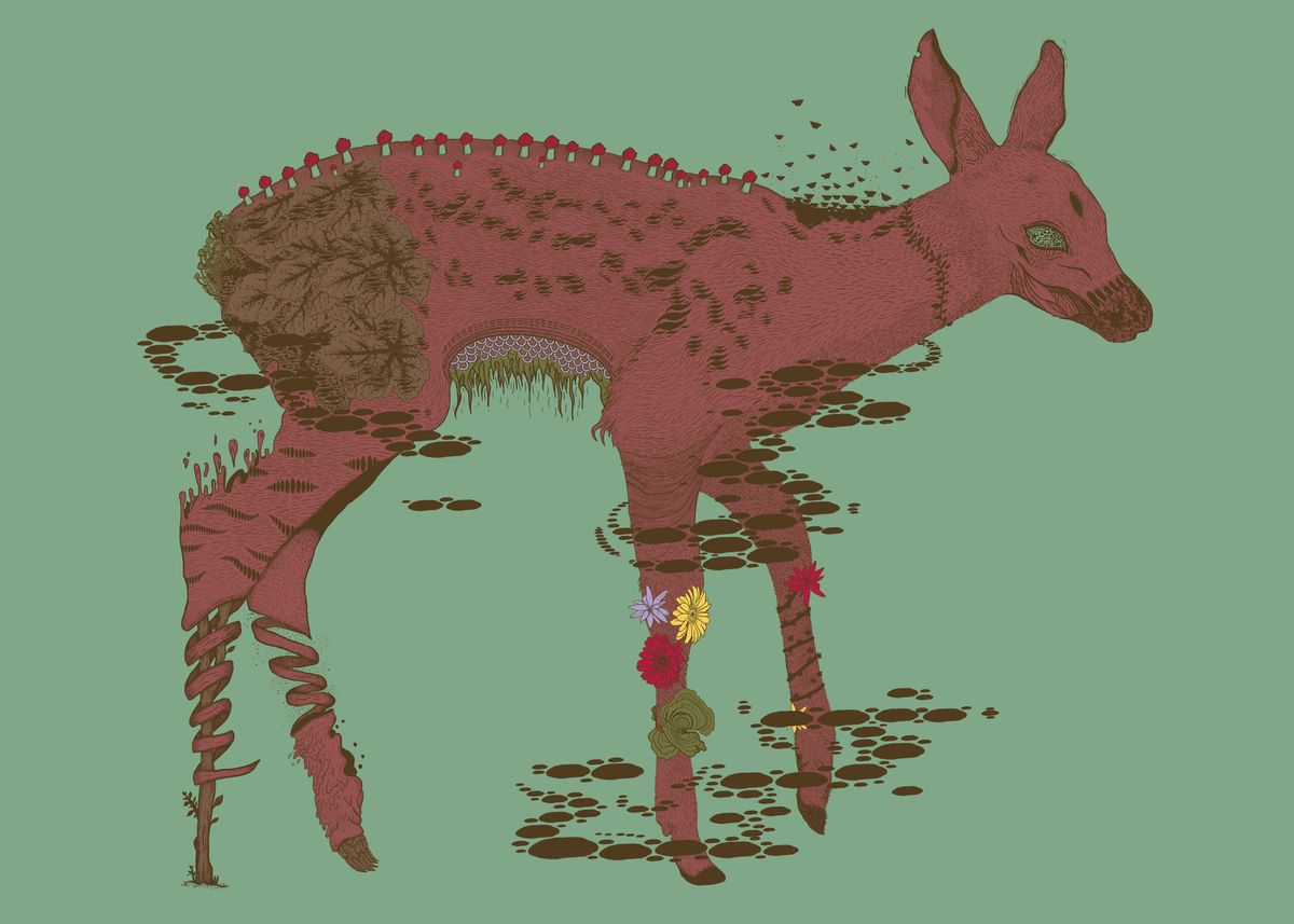 'Fawn Spirit' Poster, picture, metal print, paint by Rendra Sy | Displate