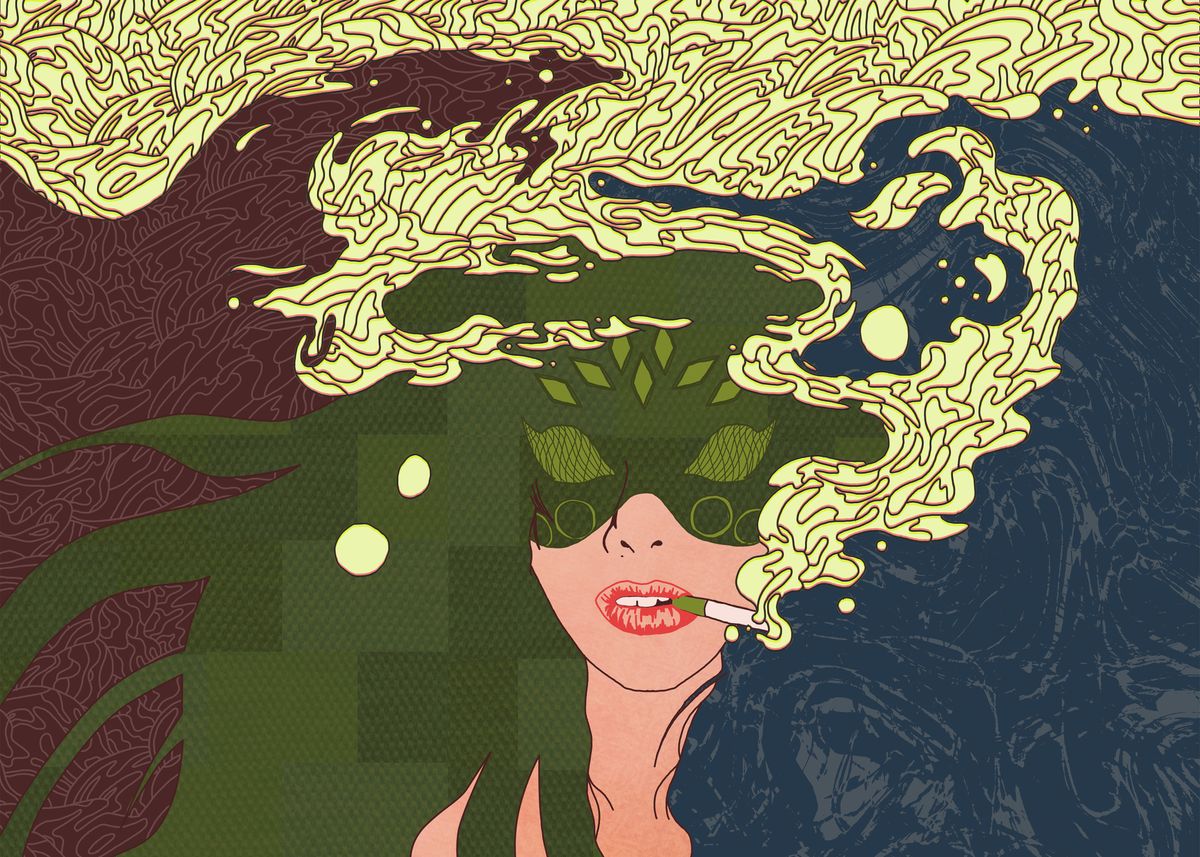 'Heavy Smoke' Poster, picture, metal print, paint by Rendra Sy | Displate