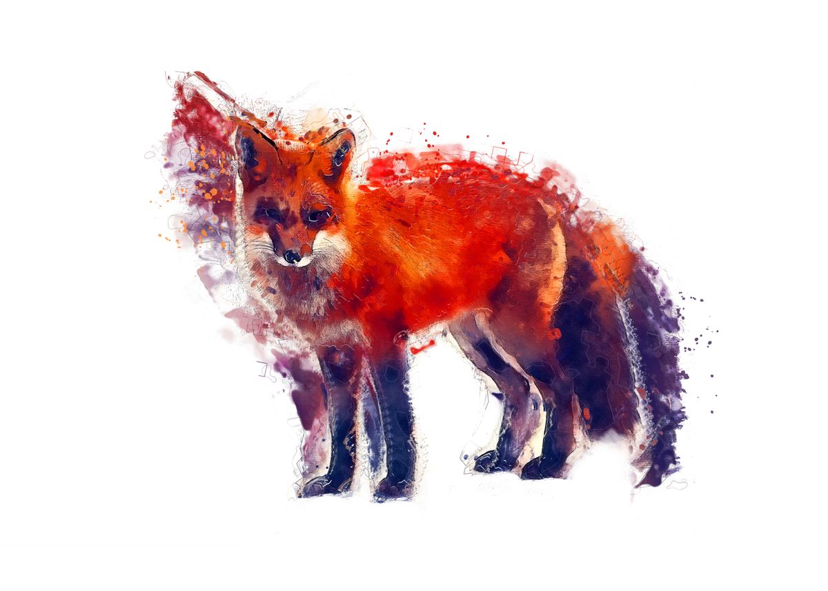 'Fox' Poster, picture, metal print, paint by JBJart Justyna Jaszke ...