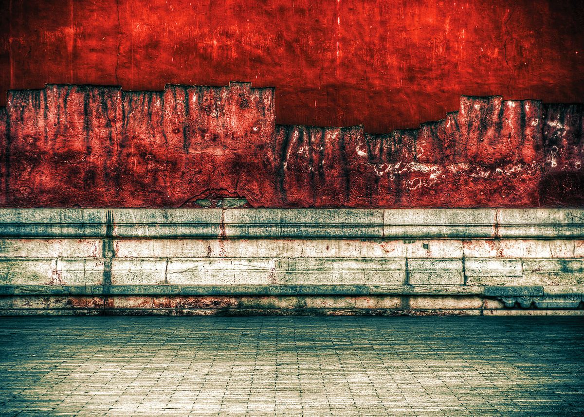 'Red Wall' Poster, picture, metal print, paint by Barnaby Jaco Skinner ...