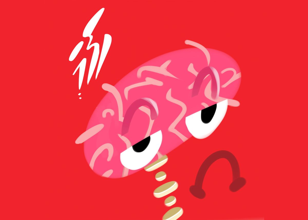 'le bored brain' Poster, picture, metal print, paint by James Weinreb ...