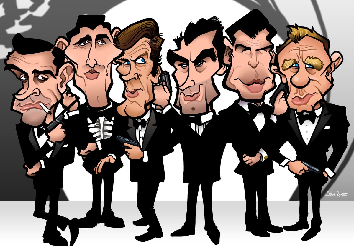 'Faces of Bond' Poster, picture, metal print, paint by Steve Rampton ...