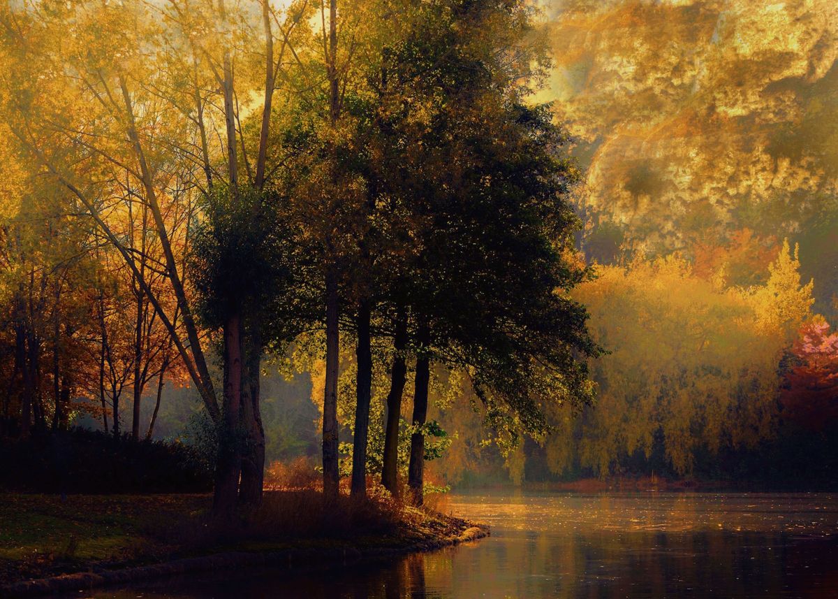 'A beautiful golden morning' Poster, picture, metal print, paint by ...