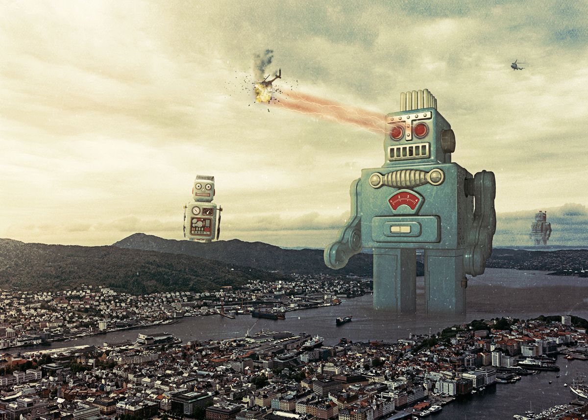 'Invasion' Poster, picture, metal print, paint by seam less | Displate