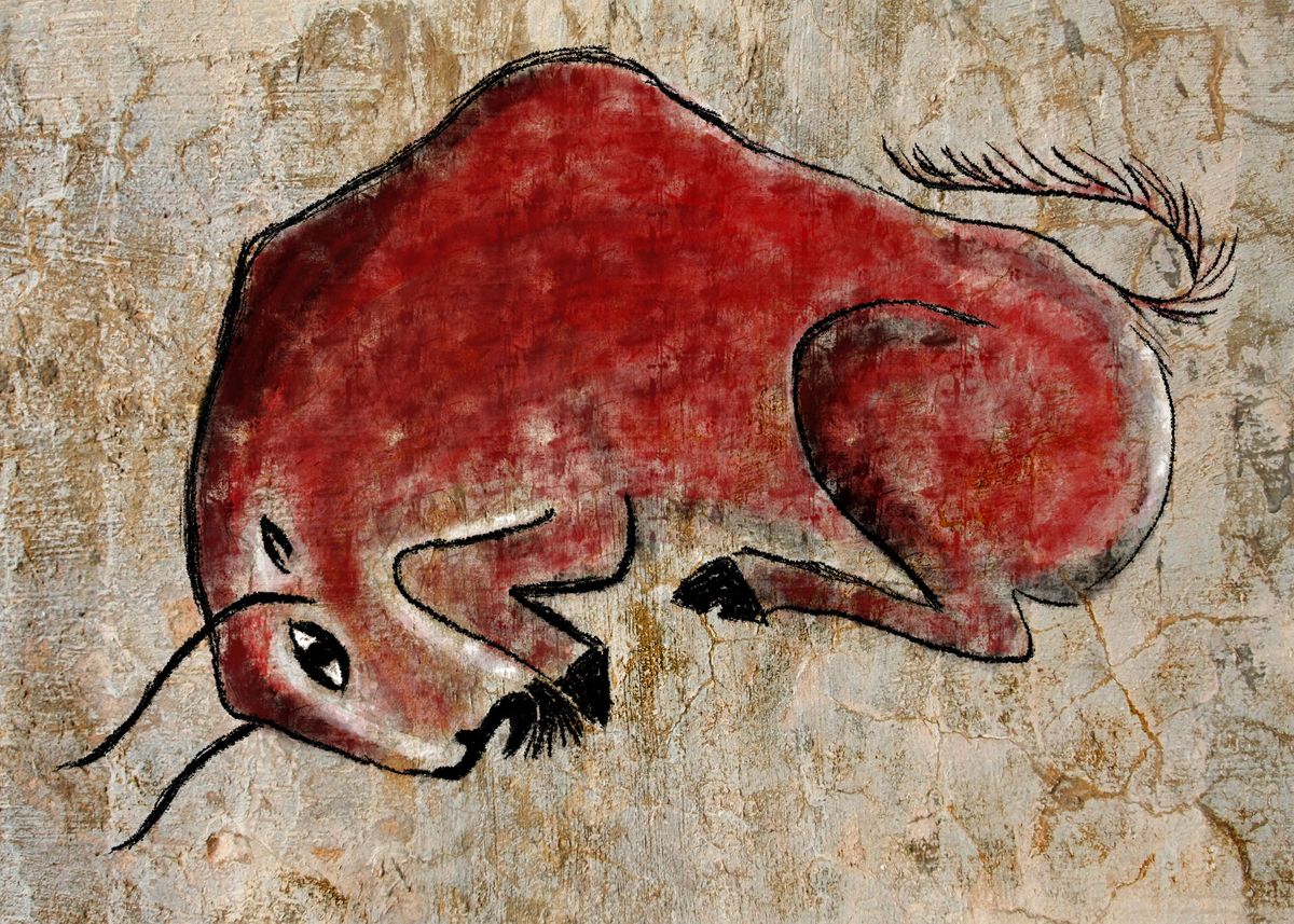 'Prehistoric bison ' Poster by Luciano Giacomino | Displate