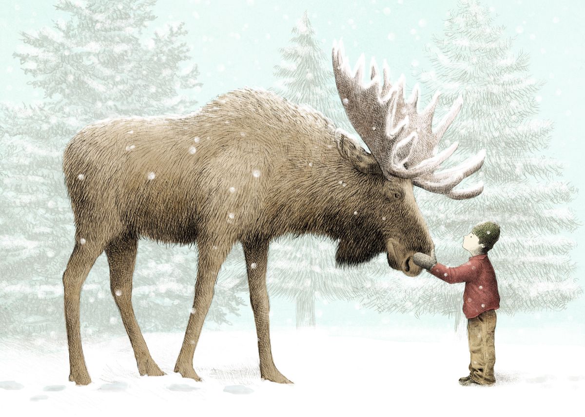 'The Winter Moose' Poster, picture, metal print, paint by Eric Fan ...