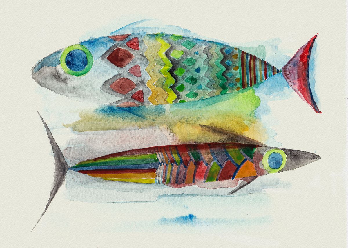 'Two fish' Poster by Det Tidkun | Displate