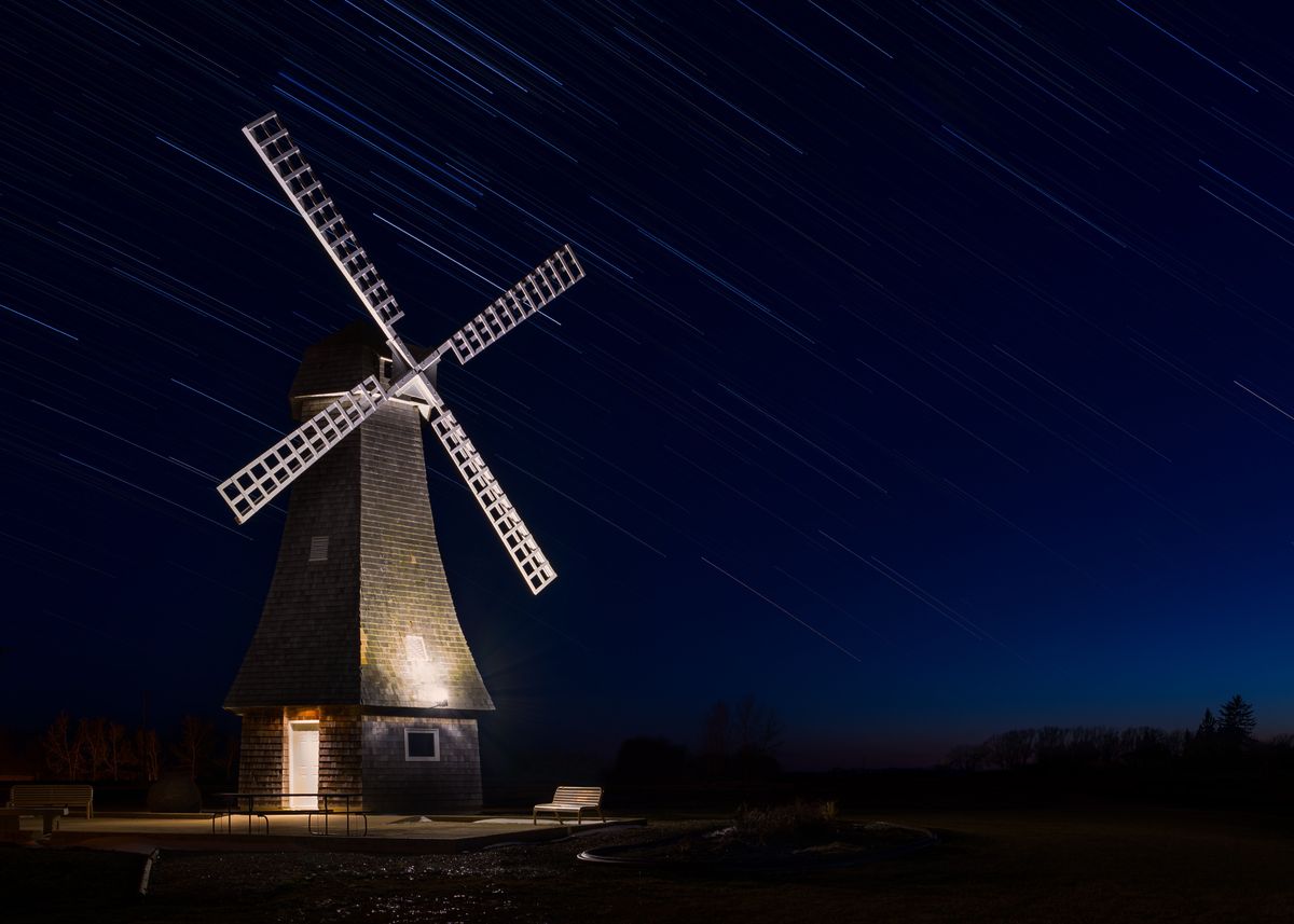 'Windmill In The Night' Poster by Nebojsa Novakovic | Displate