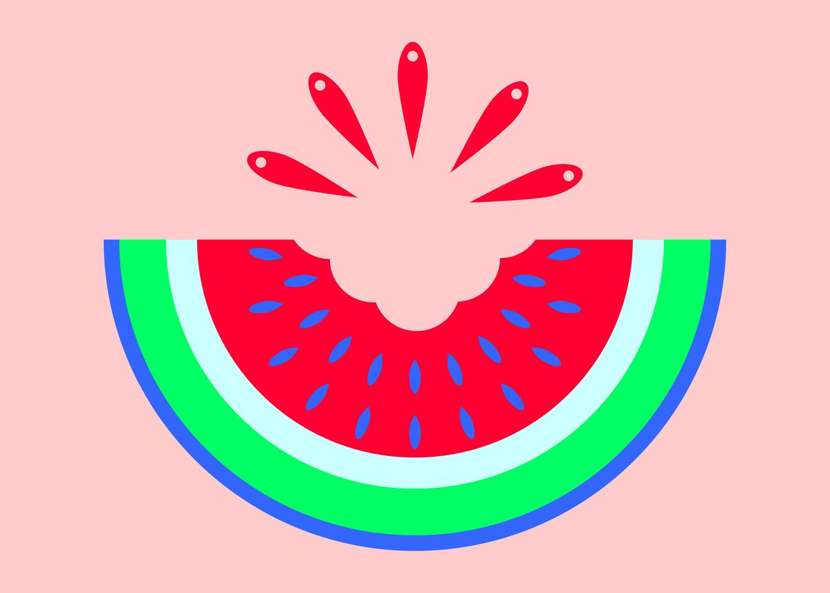 'Super Fresh Watermelon' Poster, picture, metal print, paint by Rendra ...