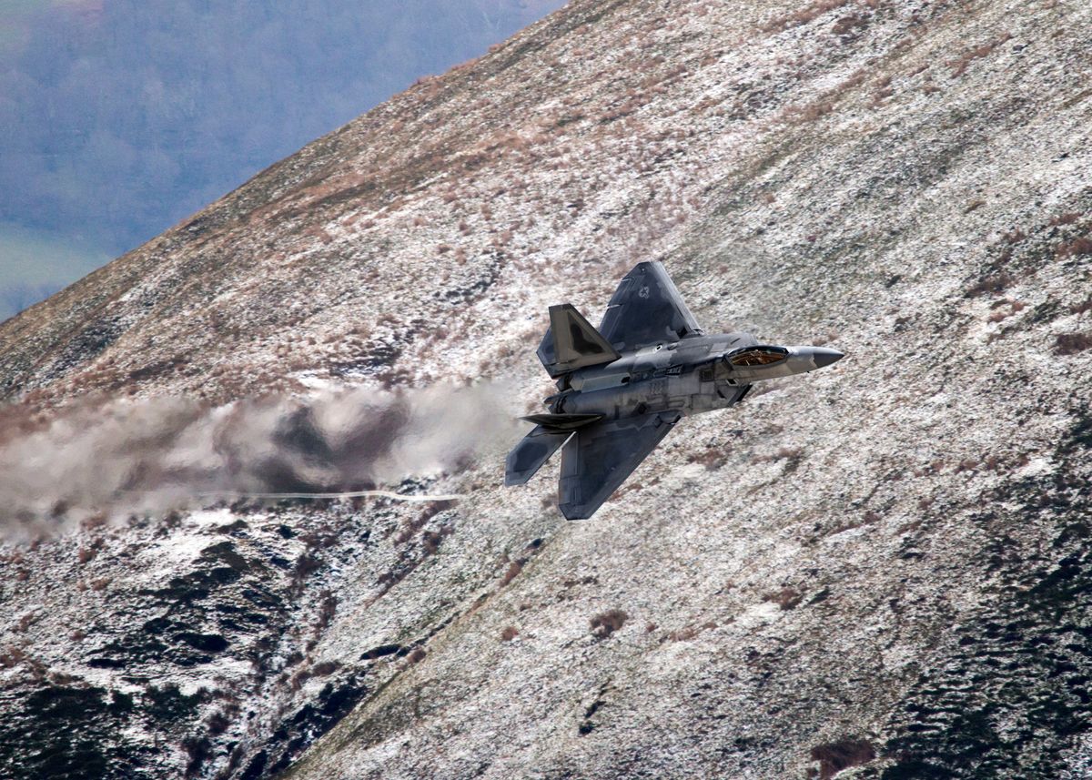 'Raptor comes through the Loop low level' Poster, picture, metal print ...