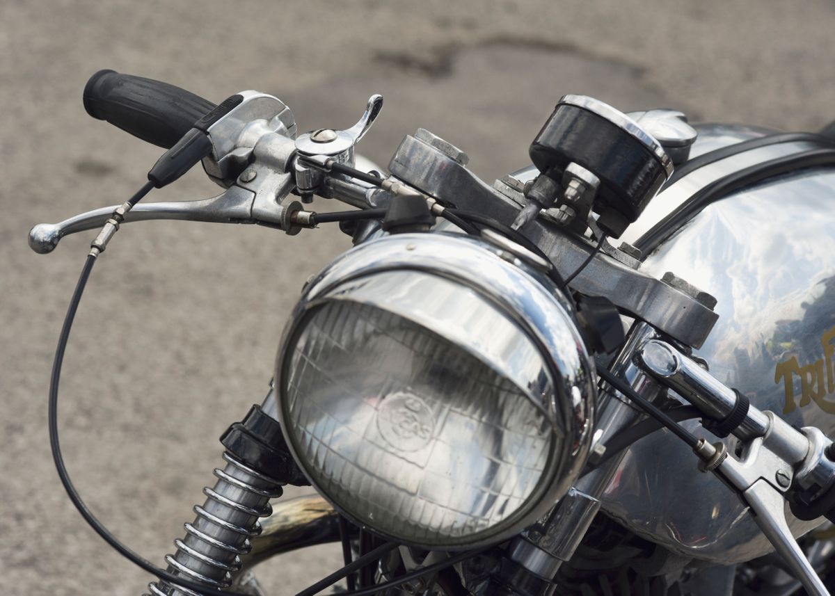 'Close up of a classic British Triton motorcycle' Poster by ivo ivanov ...