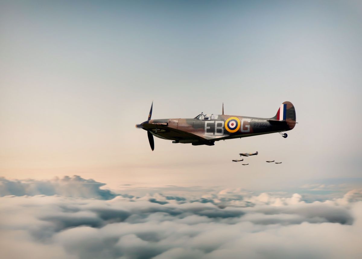 'Royal Air Force Supermarine Spitfires in formation. The ... ' Poster ...