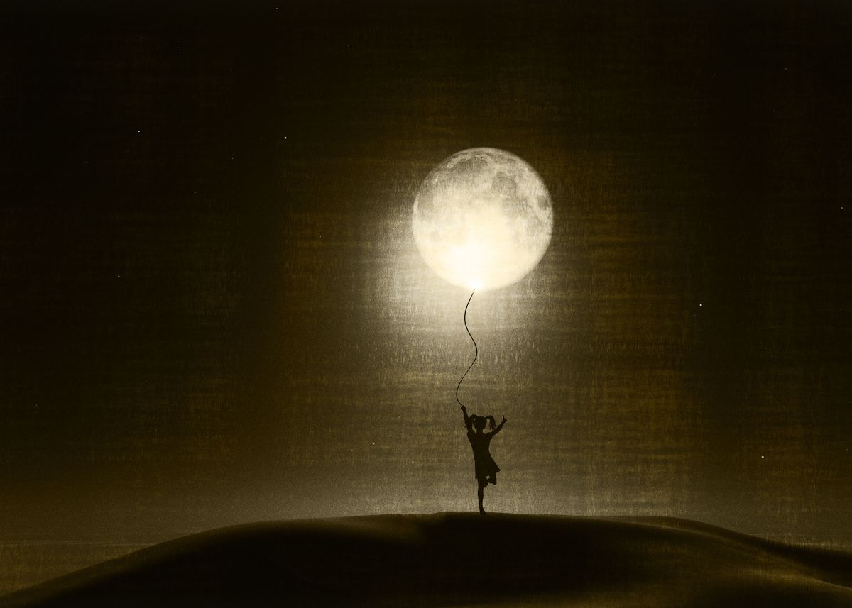 'Moon Play' Poster, picture, metal print, paint by Fotios Pavlopoulos ...