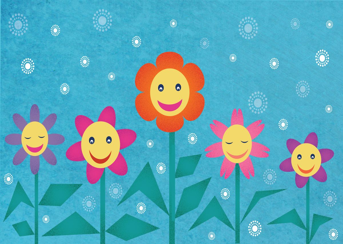 'Happy flower' Poster, picture, metal print, paint by aany graphic ...