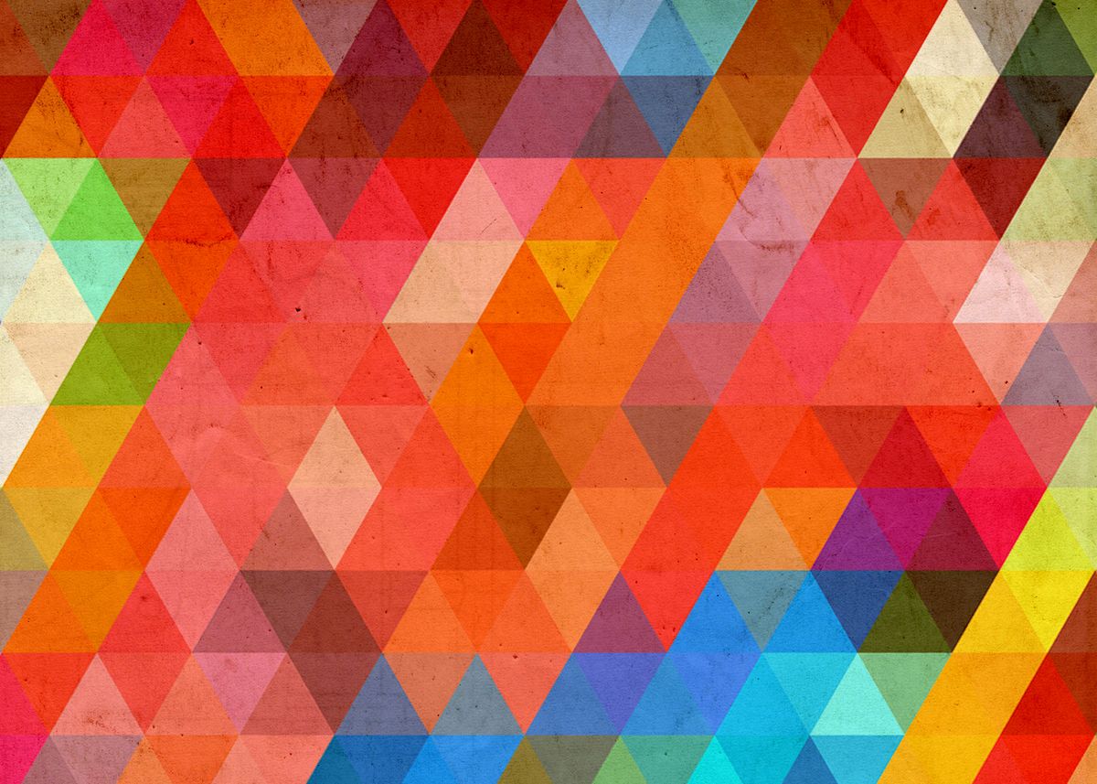 'COLOR TRIANGLES' Poster, picture, metal print, paint by Rui Faria ...