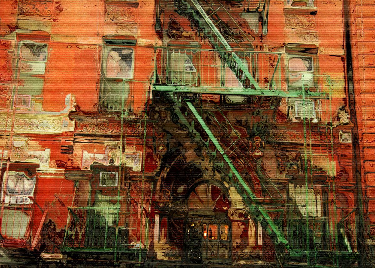 'this is an illustration of a tenement building in New Y ... ' Poster ...