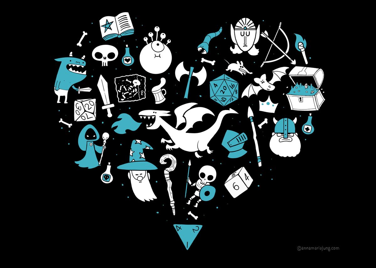 'I love Questing' Poster, picture, metal print, paint by Anna Maria ...