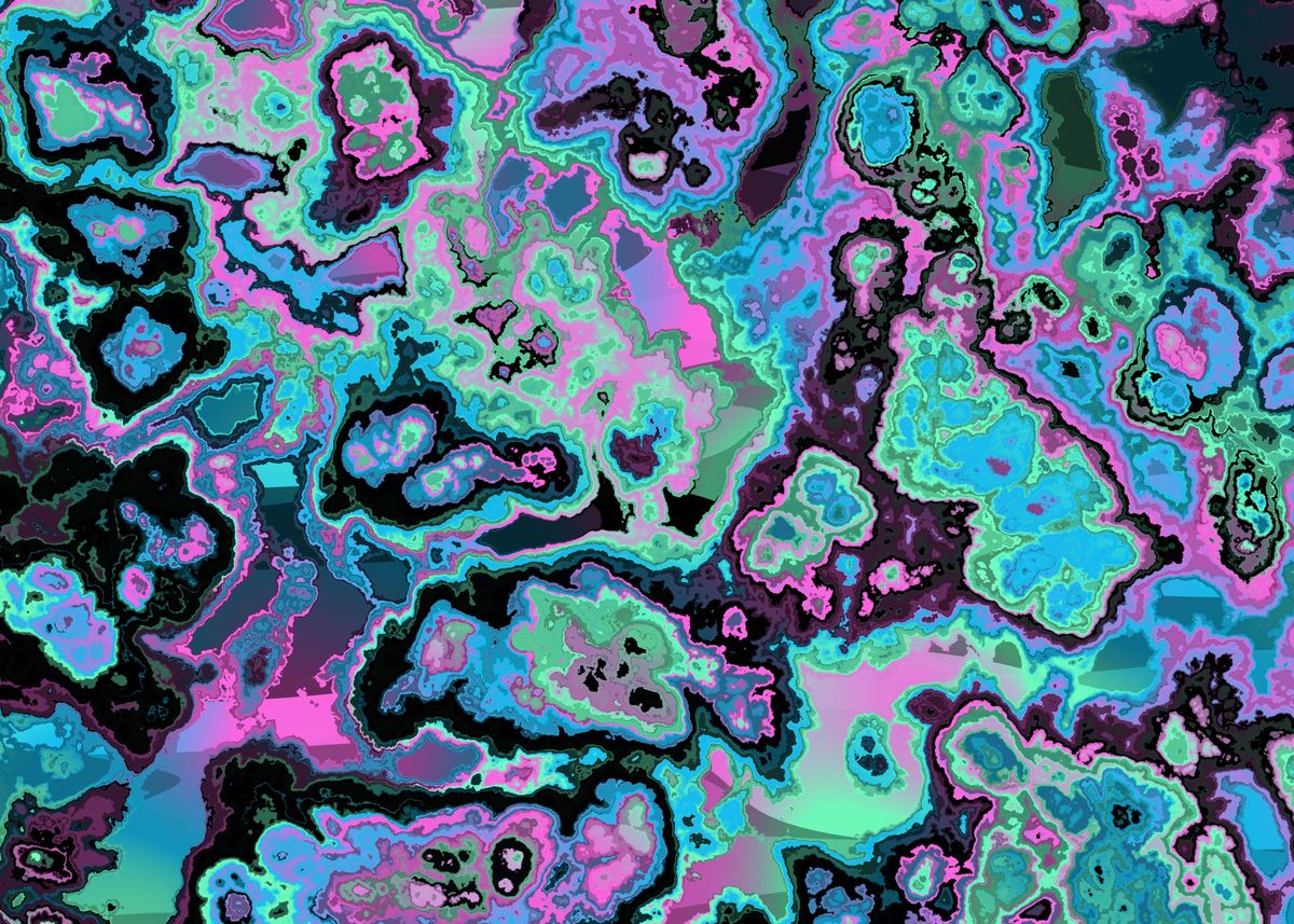 'Acidic' Poster, picture, metal print, paint by Christy Leigh | Displate