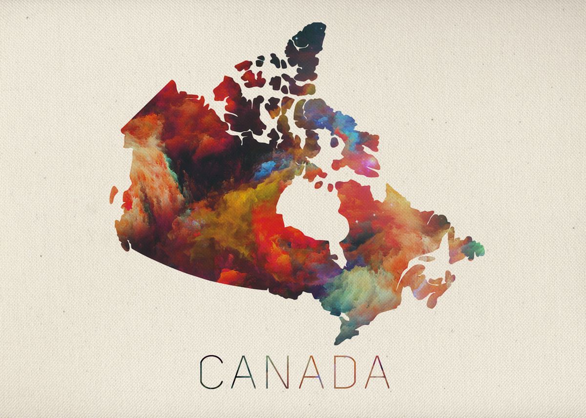 'Canada Watercolor Portrait' Poster, picture, metal print, paint by ...