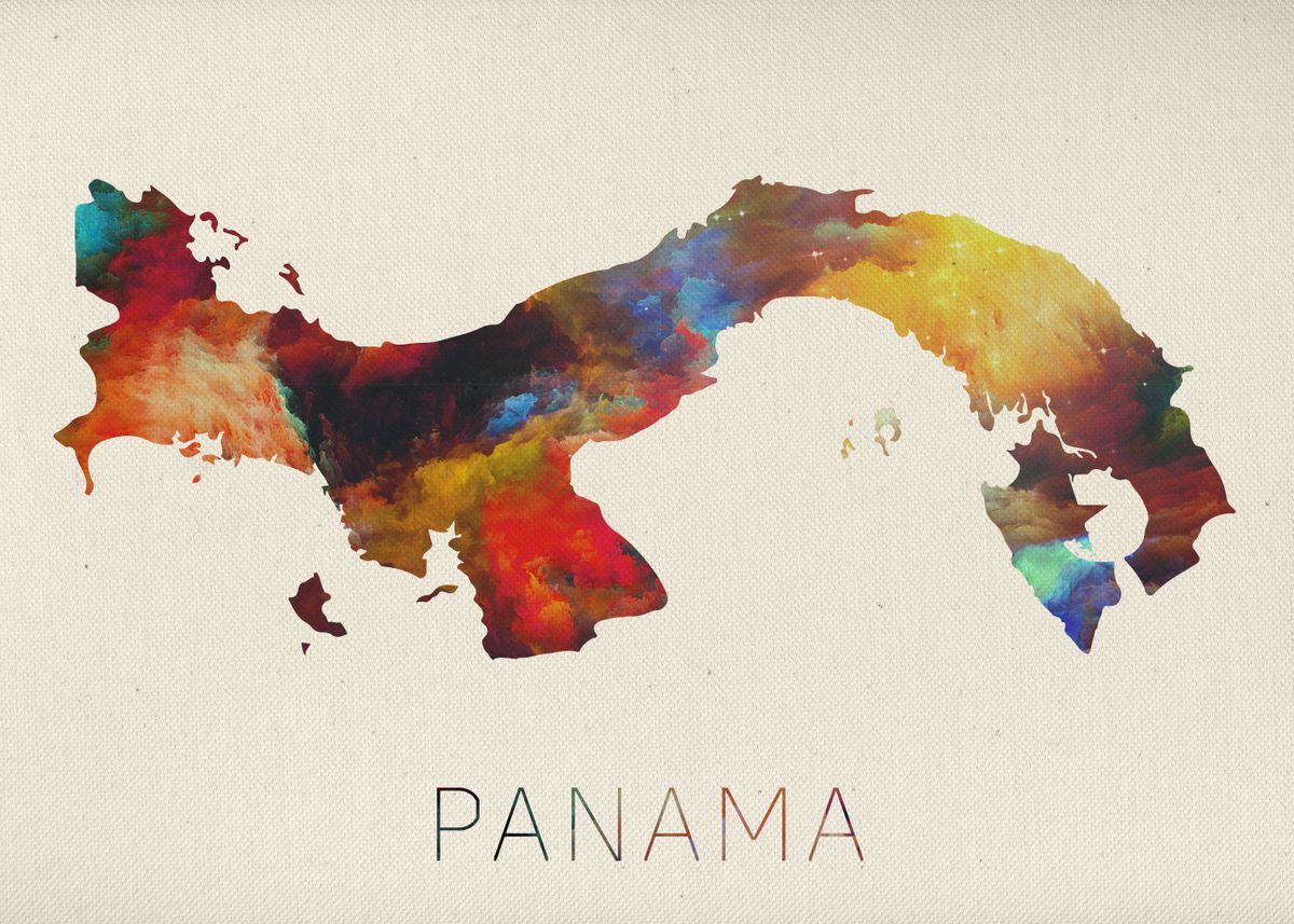 'Panama Watercolor Map' Poster by Design Turnpike | Displate