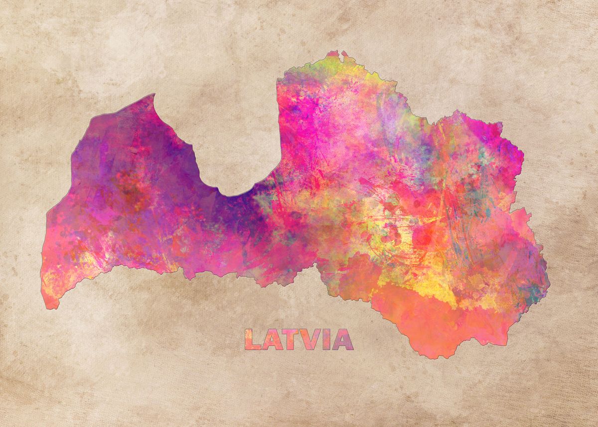 'Latvia map' Poster by JBJart Justyna Jaszke | Displate