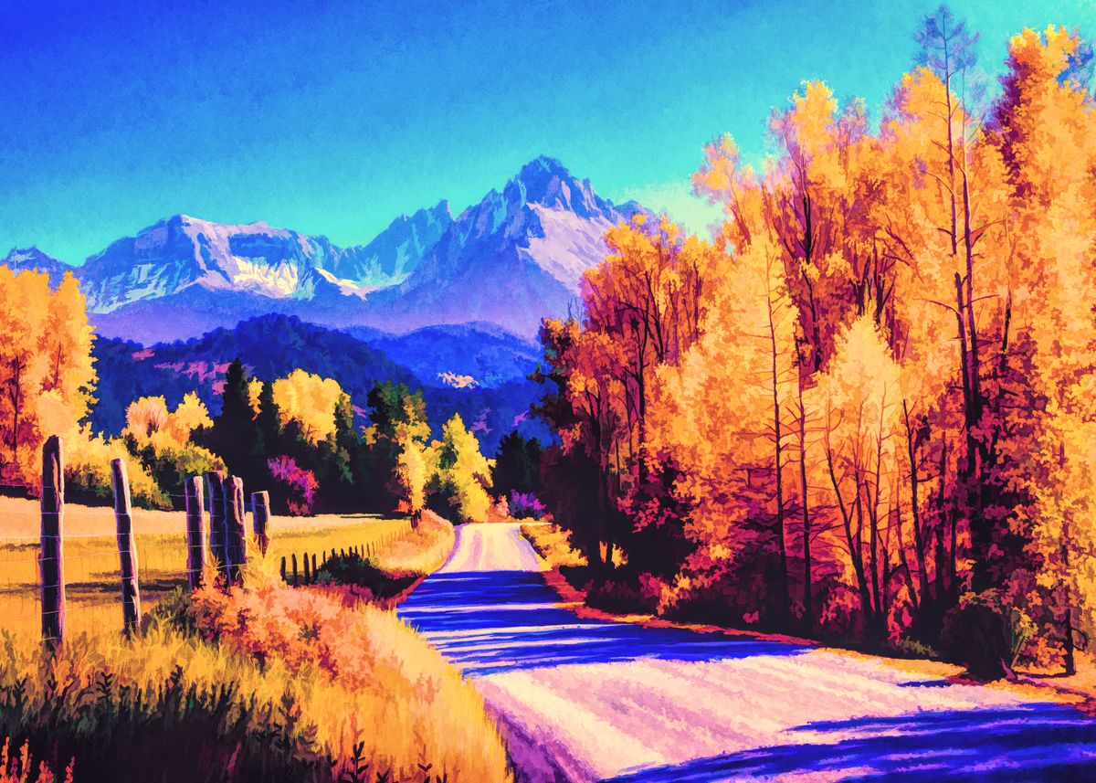 'Autumn oil painting ' Poster, picture, metal print, paint by VOODOO ...