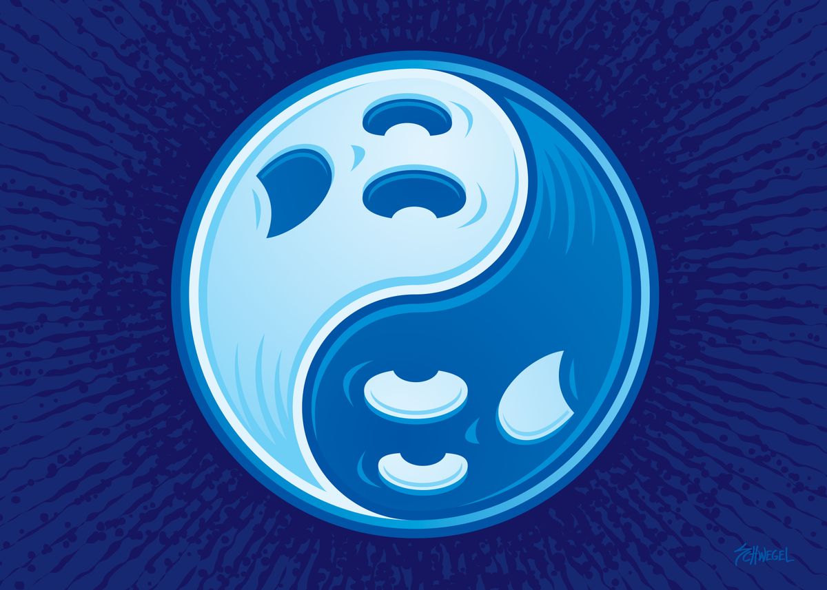'Ghost Yin Yang Symbol' Poster, picture, metal print, paint by John ...