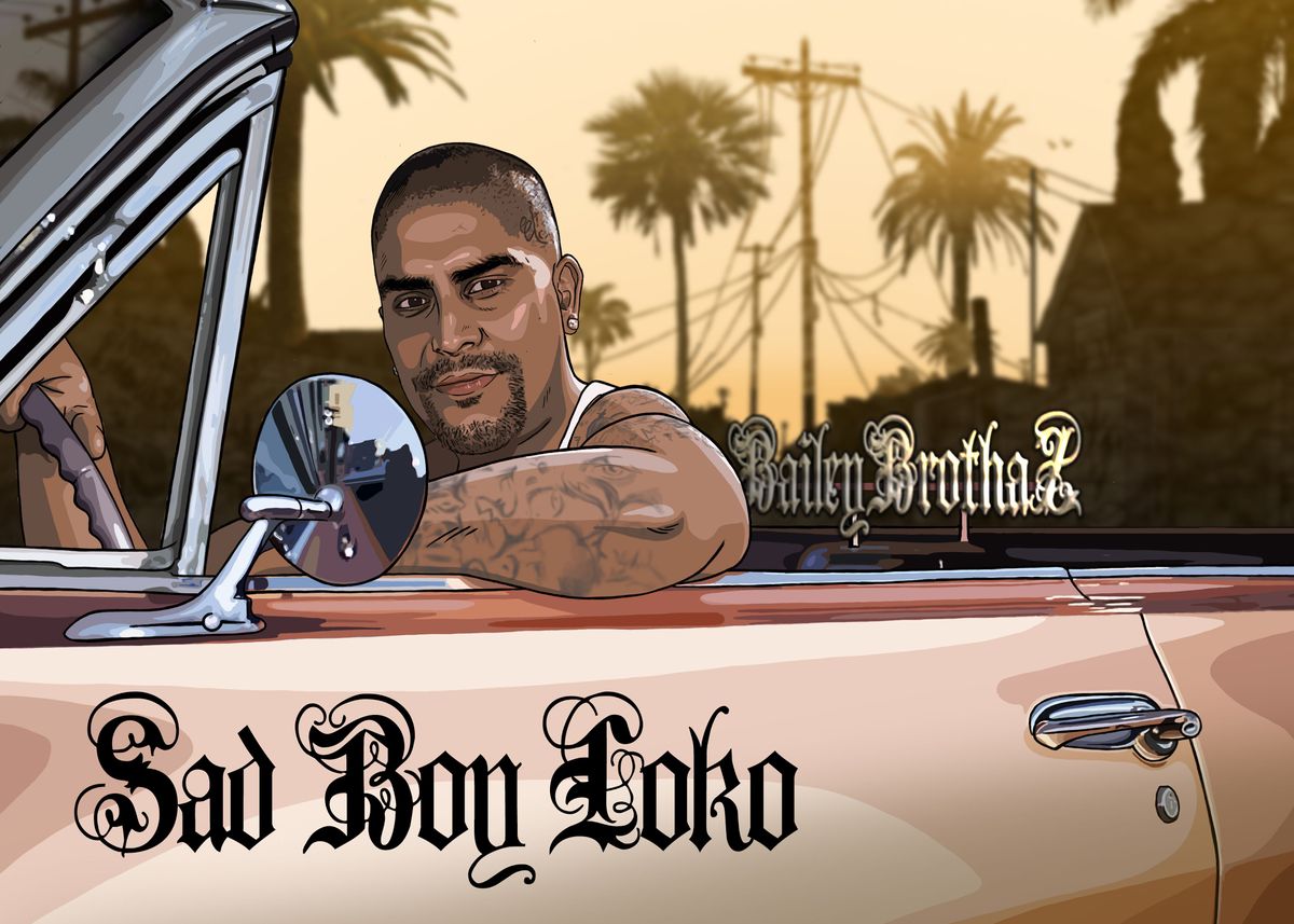 'Sad Boy Loko' Poster, picture, metal print, paint by Bailey Brothaz | Displate