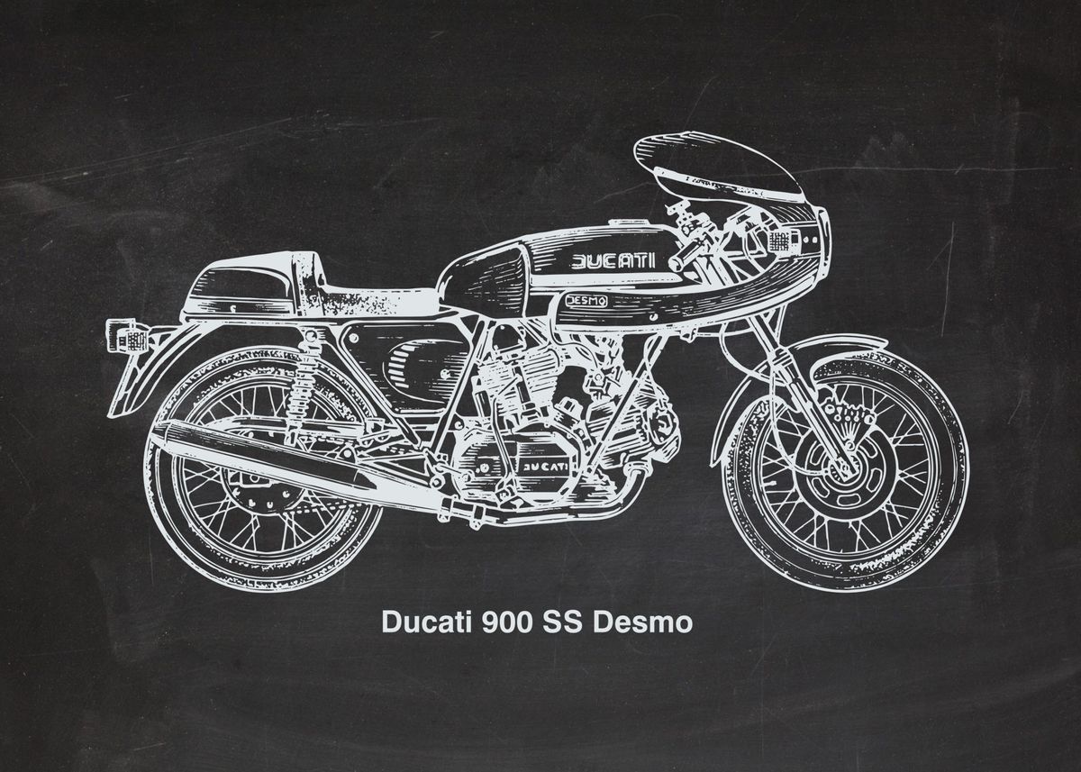 'Ducati 900 SS Desmo' Poster, picture, metal print, paint by Nicram K ...