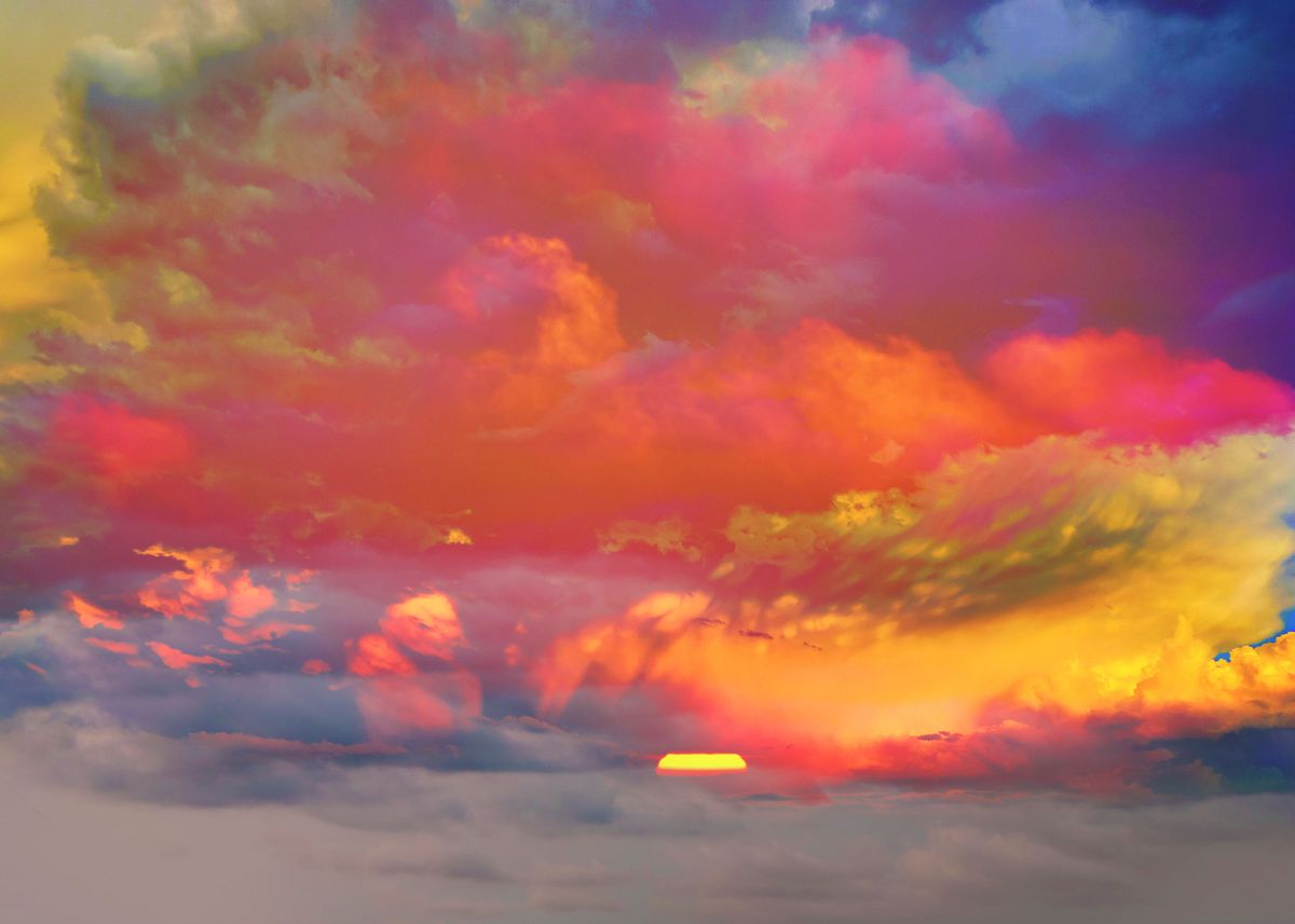 'Candy sky i' Poster, picture, metal print, paint by Haroulita kav ...